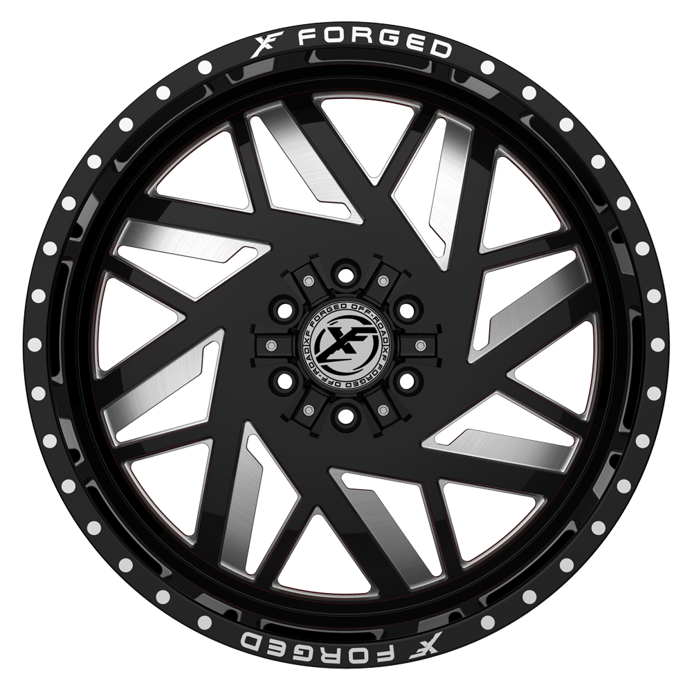 XF Offroad Forged XFX-306 Gloss Black and Milled with Red Inner ...
