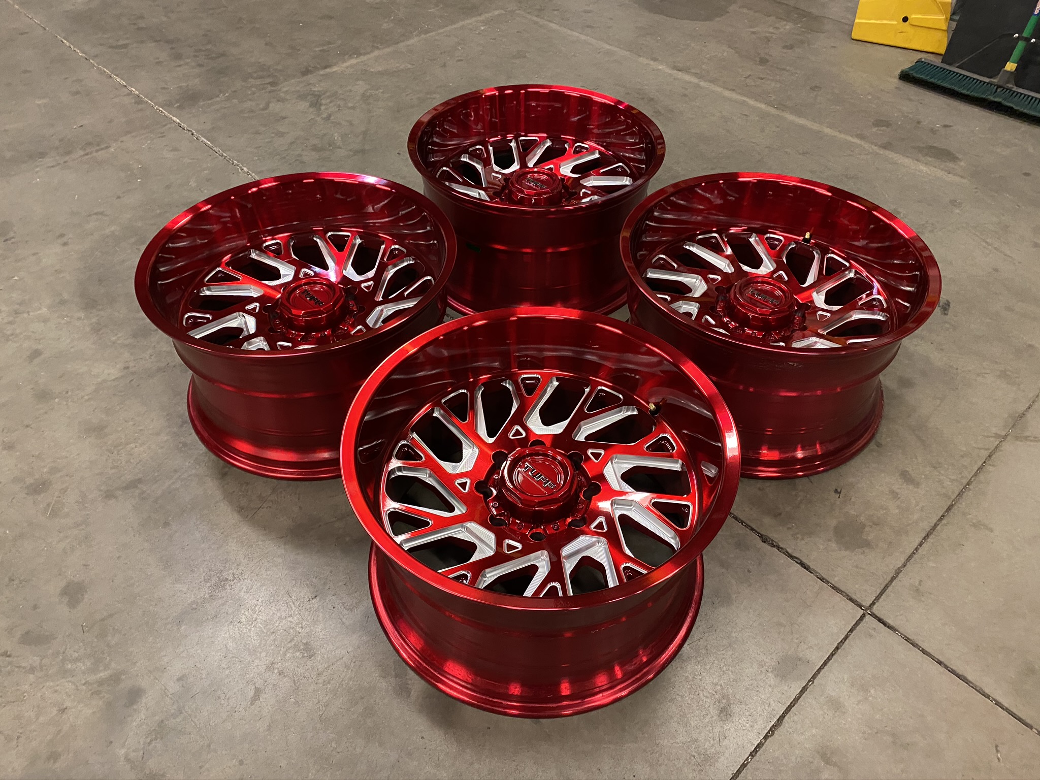 Tuff T4V True Directional Candy Red with Milled Spokes 22x12 (-45 ...