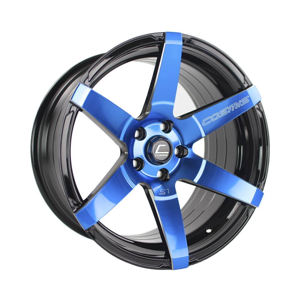 Cosmis S1 Black with Blue Face Milled Spokes | Lowest Prices | Extreme ...
